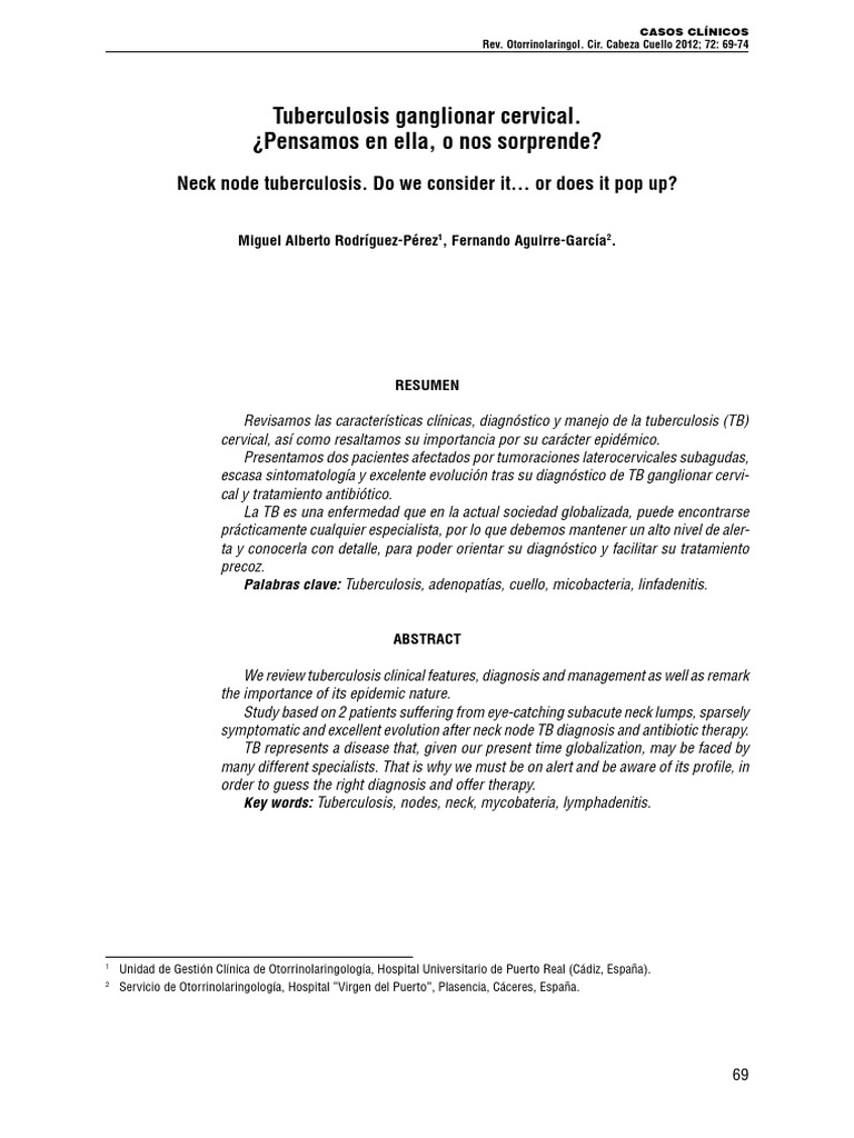 TBC Ganglionar Escrofula | PDF | Tuberculosis | Diagnostico medico