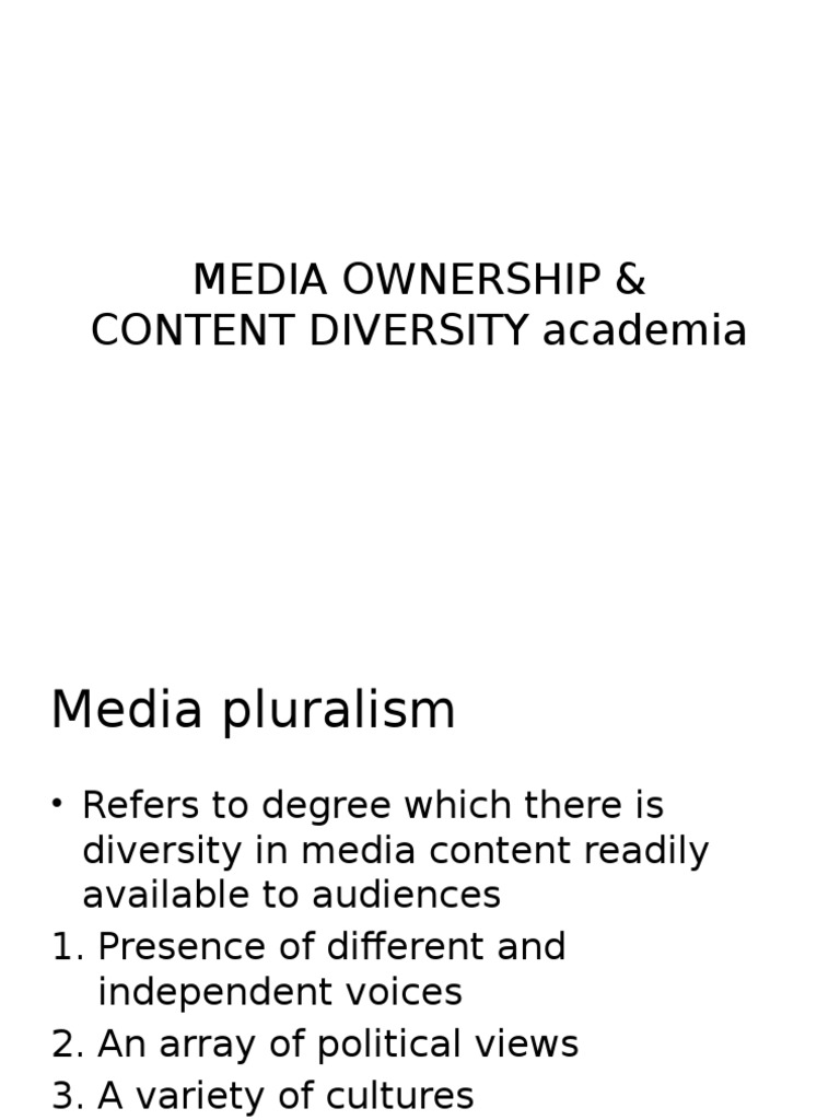 MEDIA OWNERSHIP & Content Diversity | PDF | Malaysia | Public Sphere
