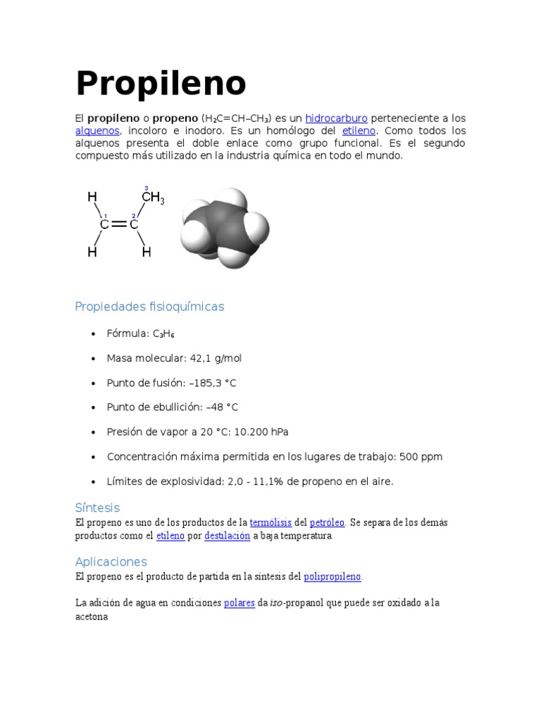 Propileno | Compuestos químicos | Química Orgánica