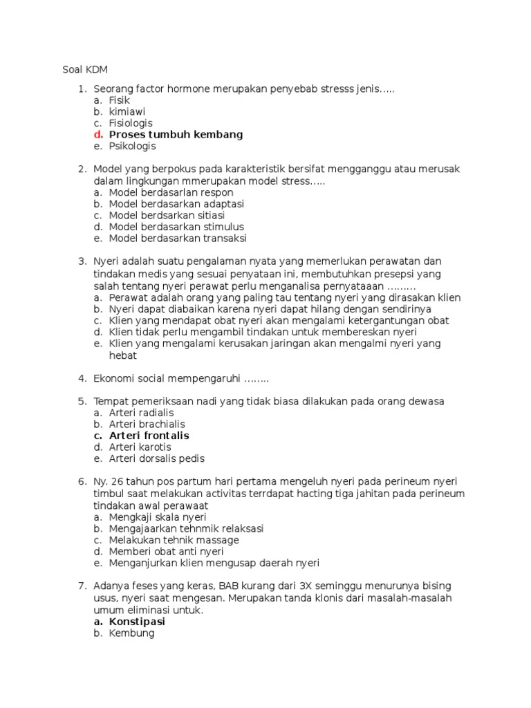 Soal KDM | PDF | Sains & Matematika