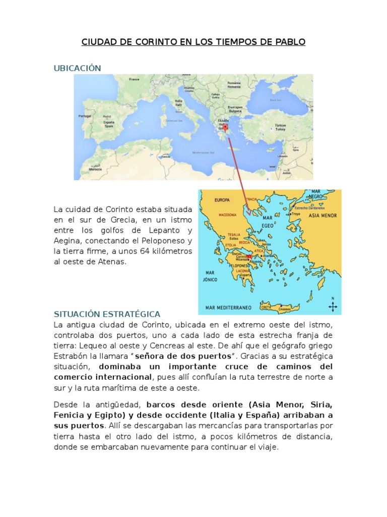 Ciudad de Corinto en Los Tiempos de Pablo | Corinto antiguo | Pablo el ...