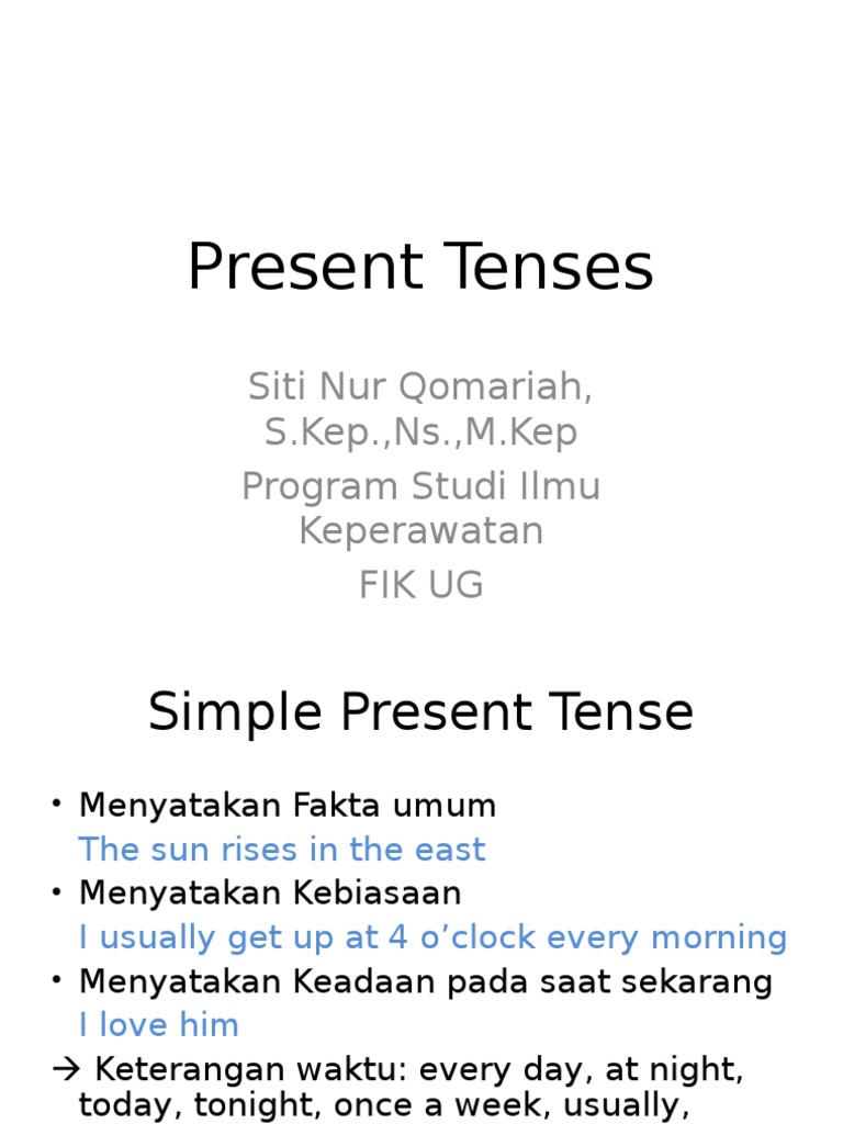 Understanding Present Tenses in English | PDF