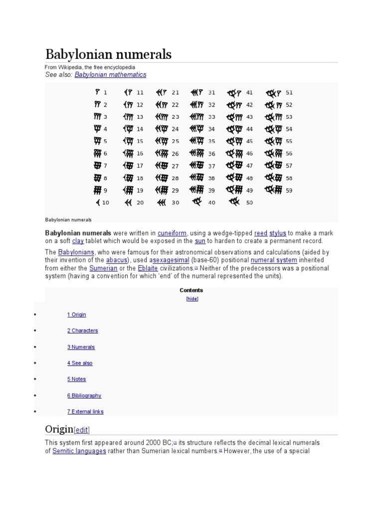 Babylonian Numeration System