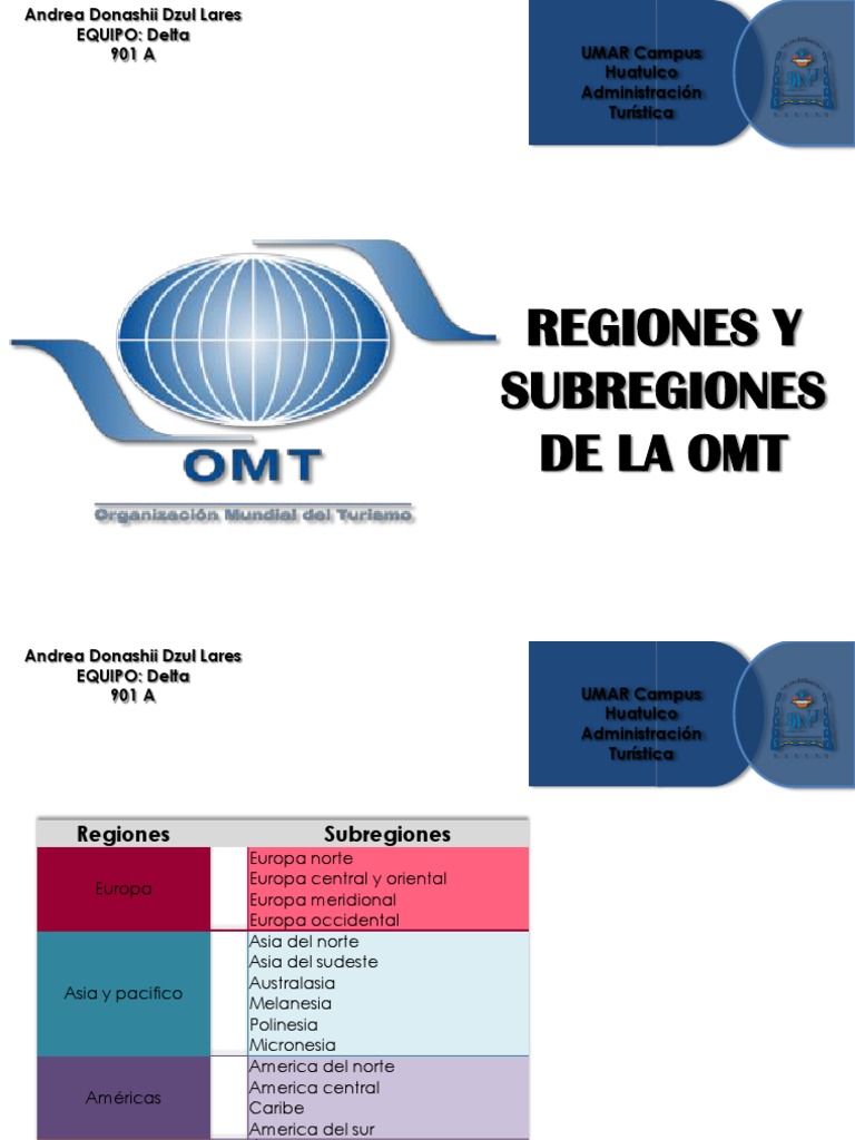 Regiones y Subregiones de La Omt | PDF | Polinesia | Viajes por Europa