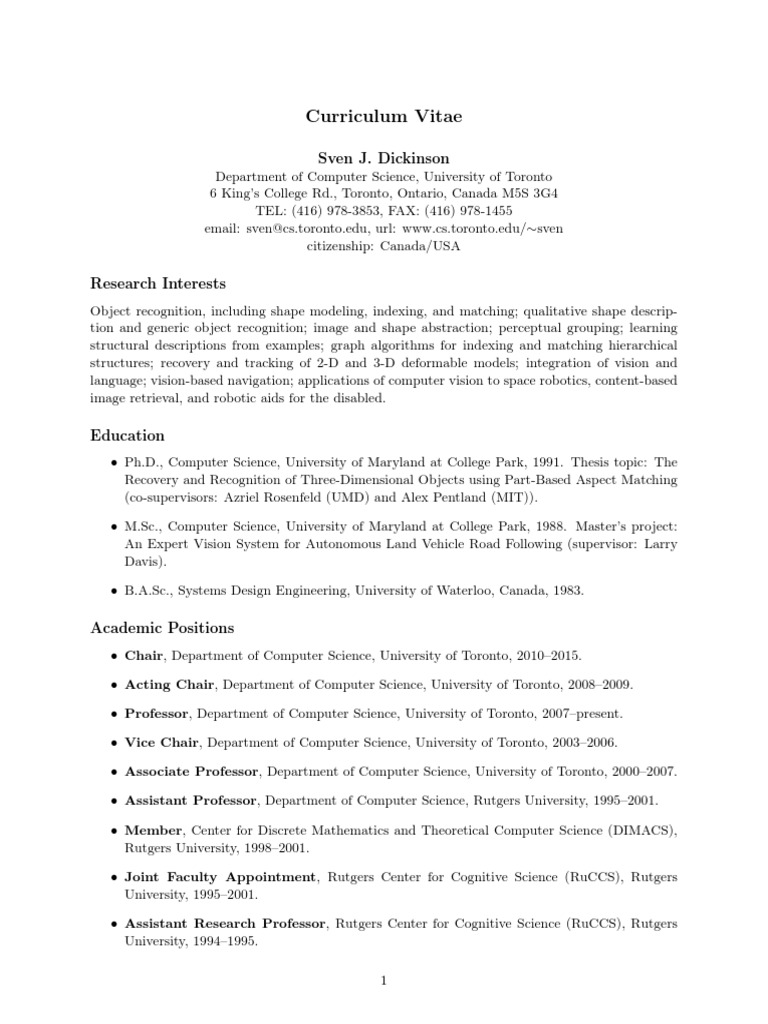 CV | PDF | Computer Vision | Pattern Recognition