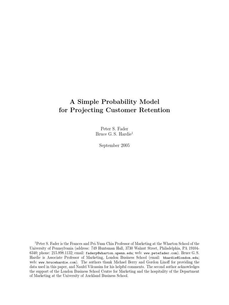Retention Model | PDF | Statistical Theory | Statistics