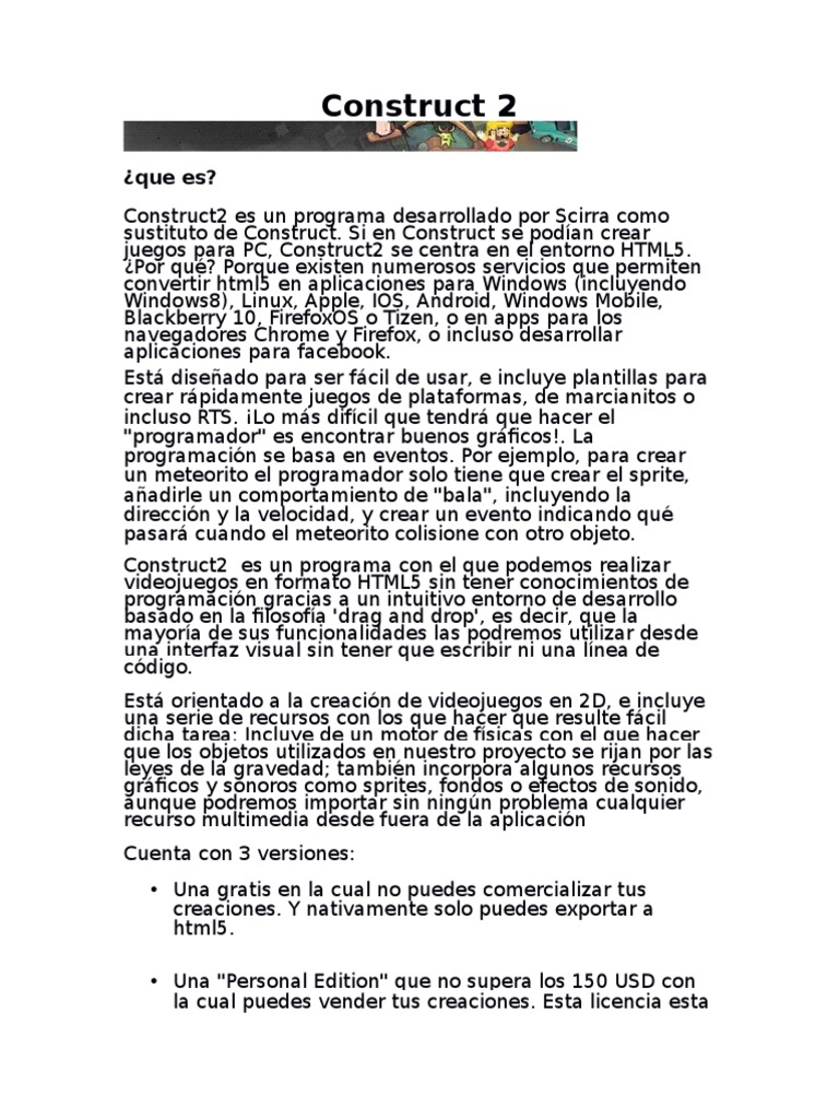 Construct 2 | PDF | Aplicación movil | Microsoft Windows