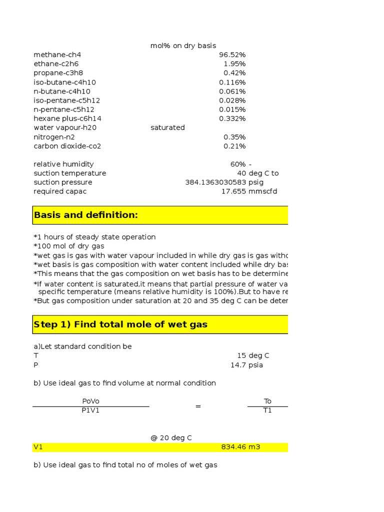 Dry Basis Calculation | Relative Humidity | Water Vapor