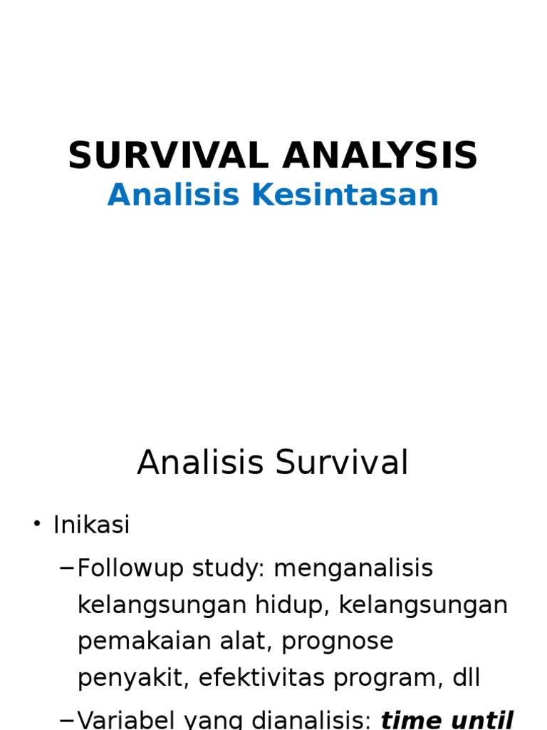 Survival Analysis | PDF | Pengembangan Diri | Sains & Matematika