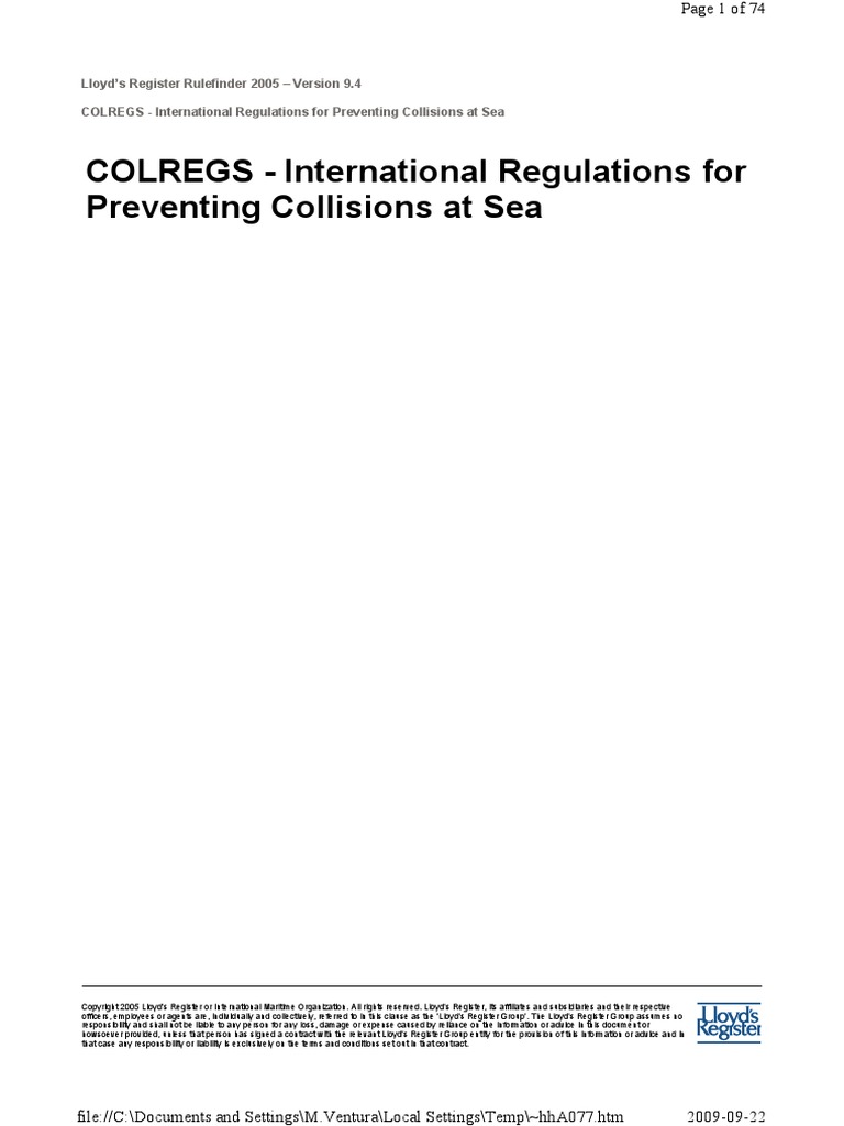 Colreg 1972 PDF | PDF | Traffic | Ratification
