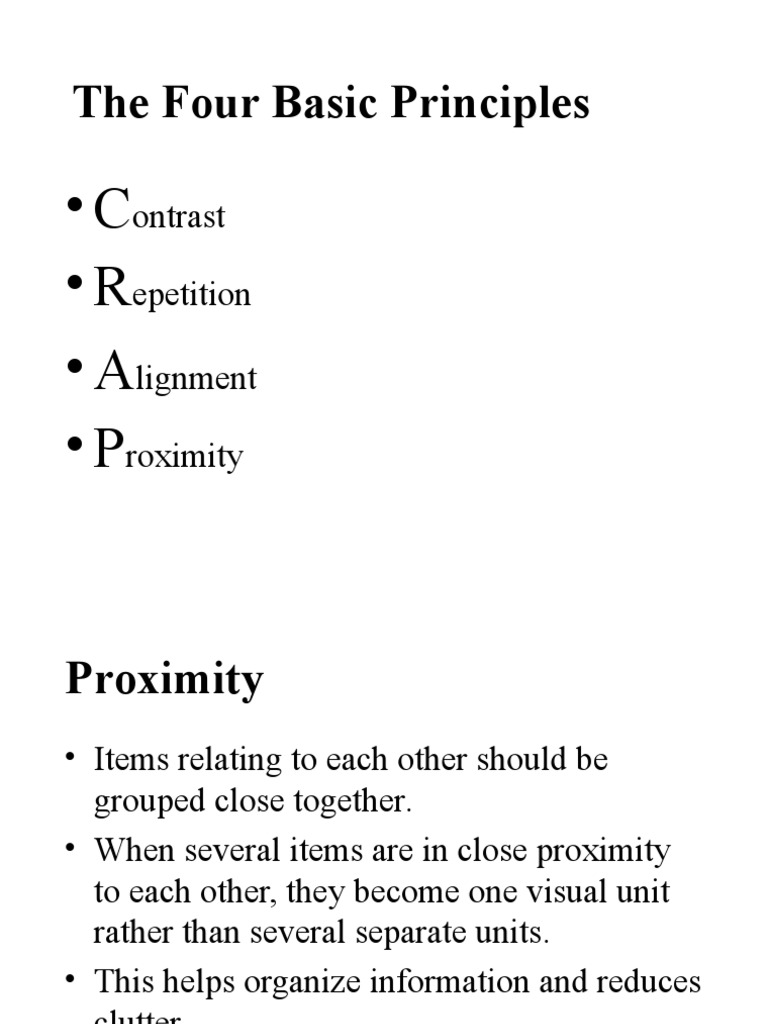 Design Principles: Contrast, Repetition, Alignment, Proximity | PDF