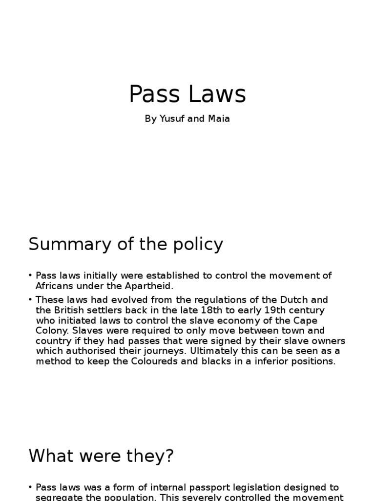 1 Pass Laws | PDF | Apartheid | Human Rights Abuses