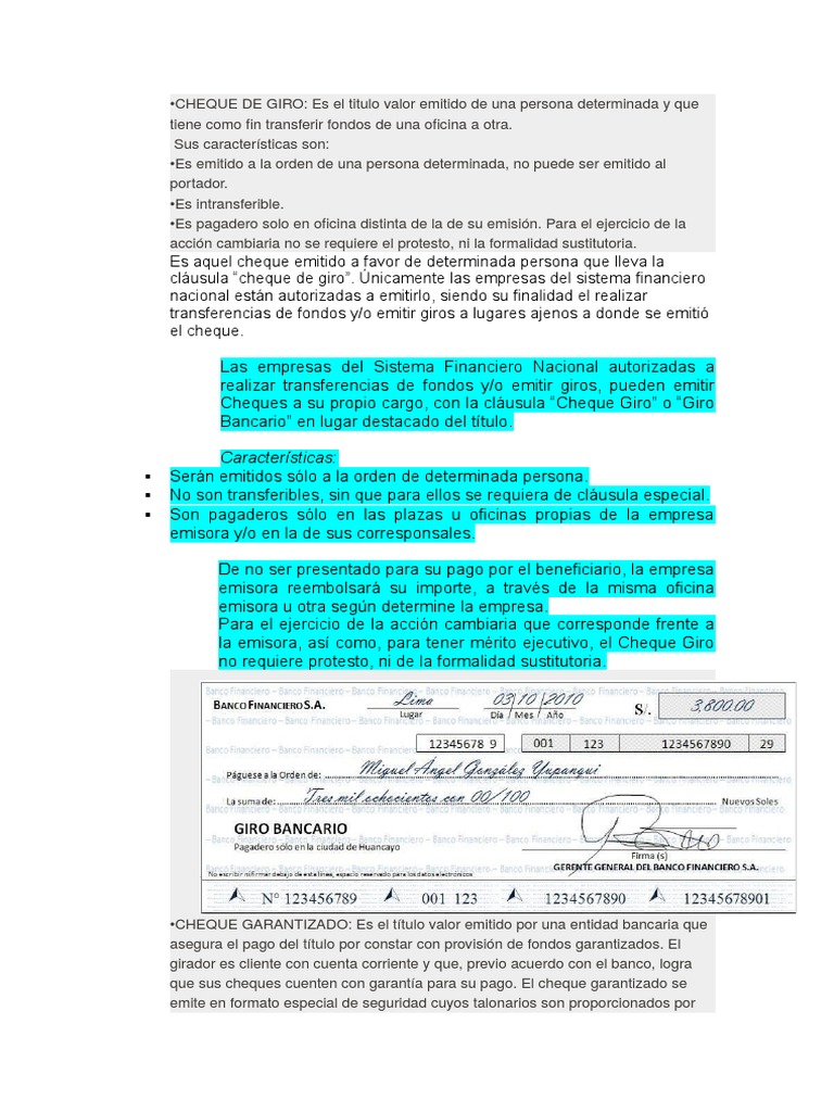 Cheque de Giro | Cheque | Bancario
