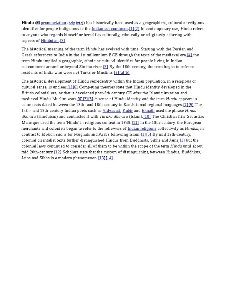 Pronunciation Indian Subcontinent (1) (2) Hinduism (3) : Hindu ( | PDF | Religion & Spirituality ...