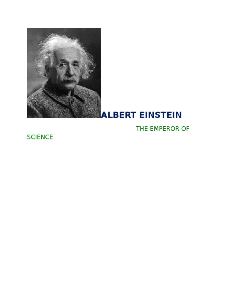 Albert Einstein: The Emperor of Science | PDF