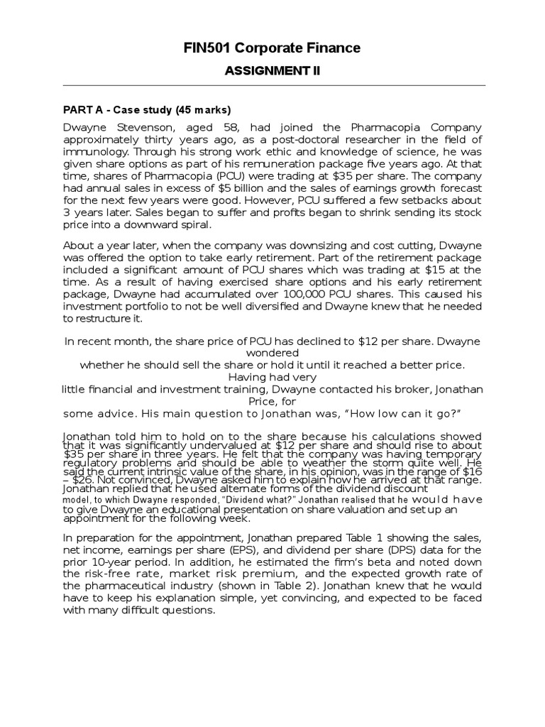 1 Corporate Finance Assignment 2 | PDF | Preferred Stock | Dividend