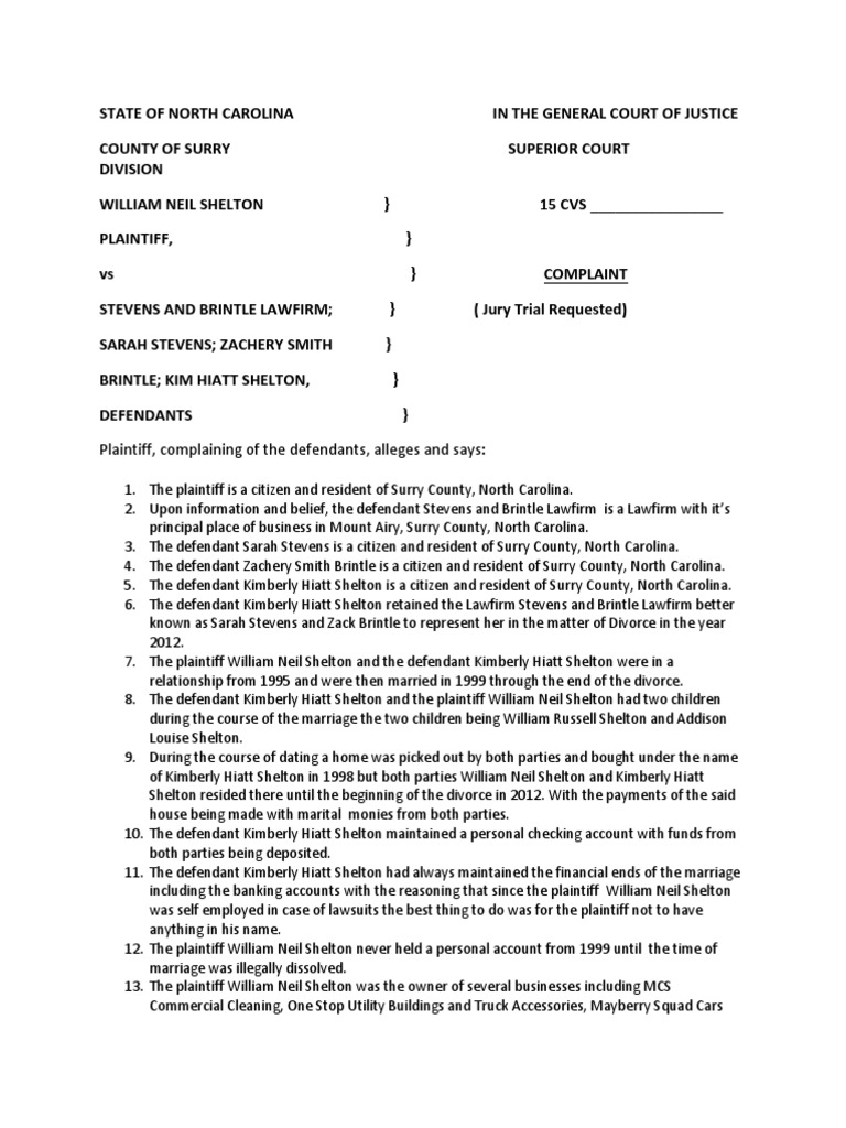 State of North Carolina | PDF | Defamation | Negligence