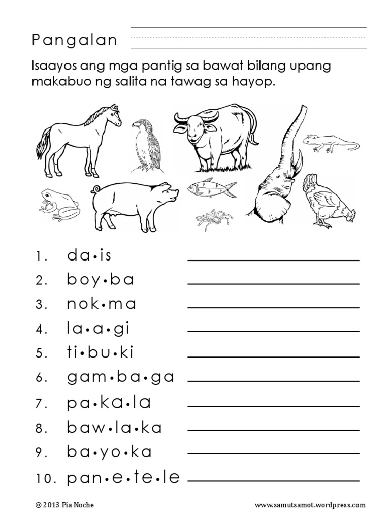 Isaayos Ang Mga Pantig 1 | PDF