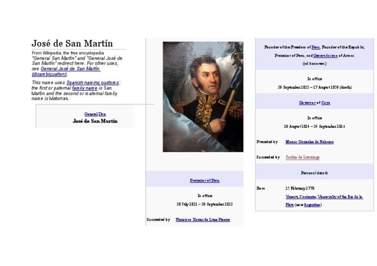 José de San Martín | PDF | Peru | Argentina