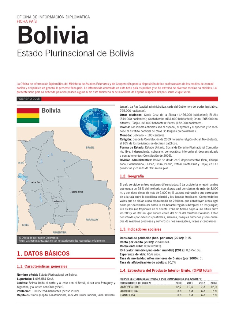 Bolivia Ficha Pais | Bolivia | Gobierno