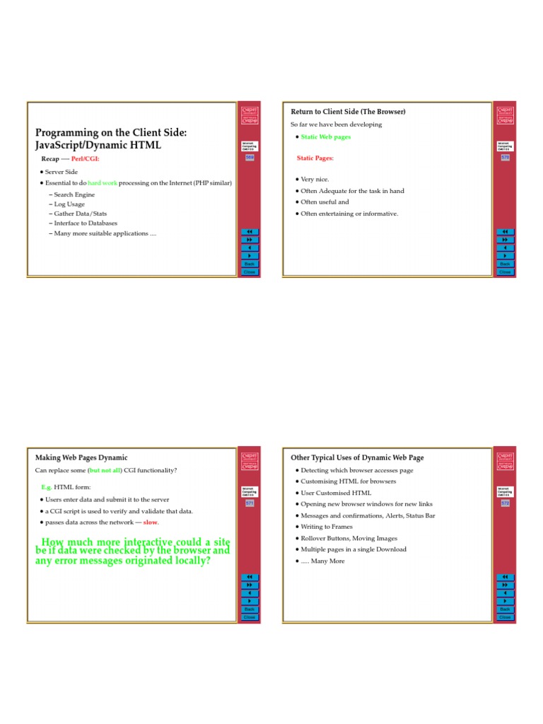 JavaScript Handout PF | PDF | Document Object Model | Dynamic Html