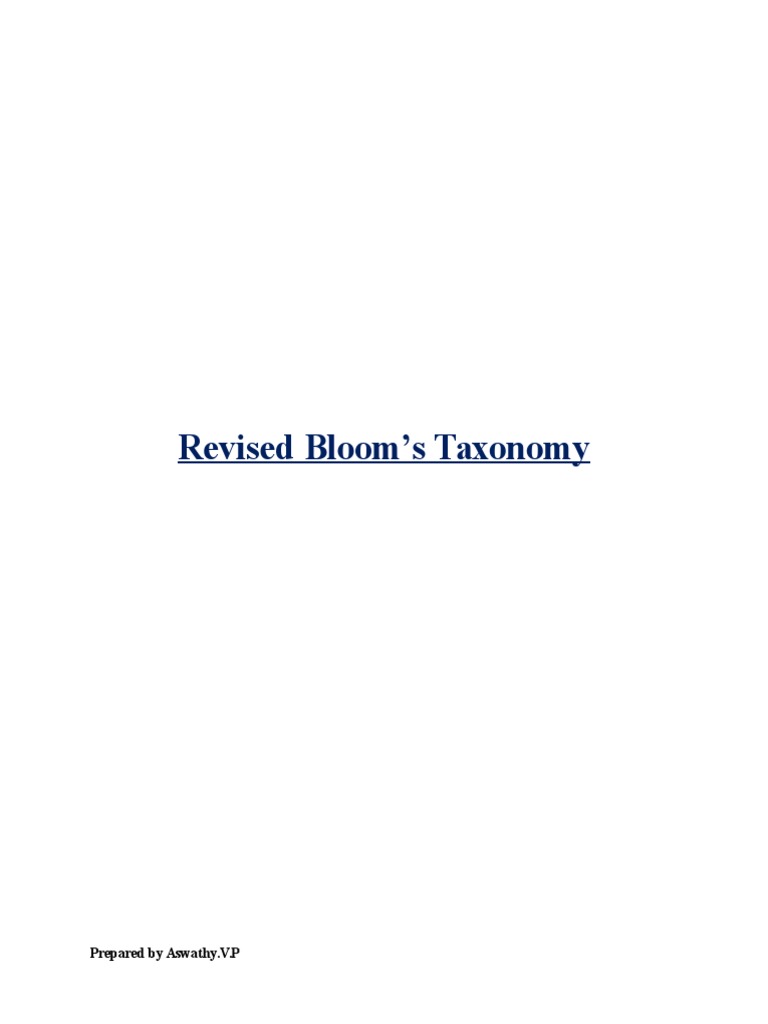 Revised Bloom's Taxonomy | Download Free PDF | Neuropsychology ...