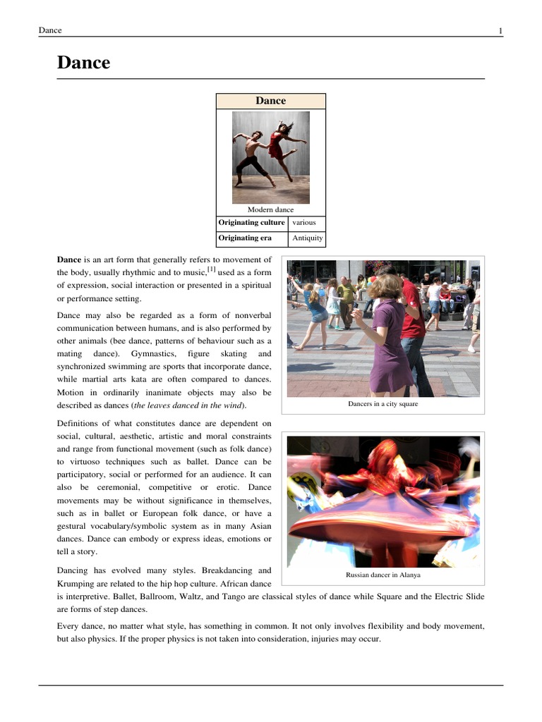 Dance | PDF | Dances | Ballet