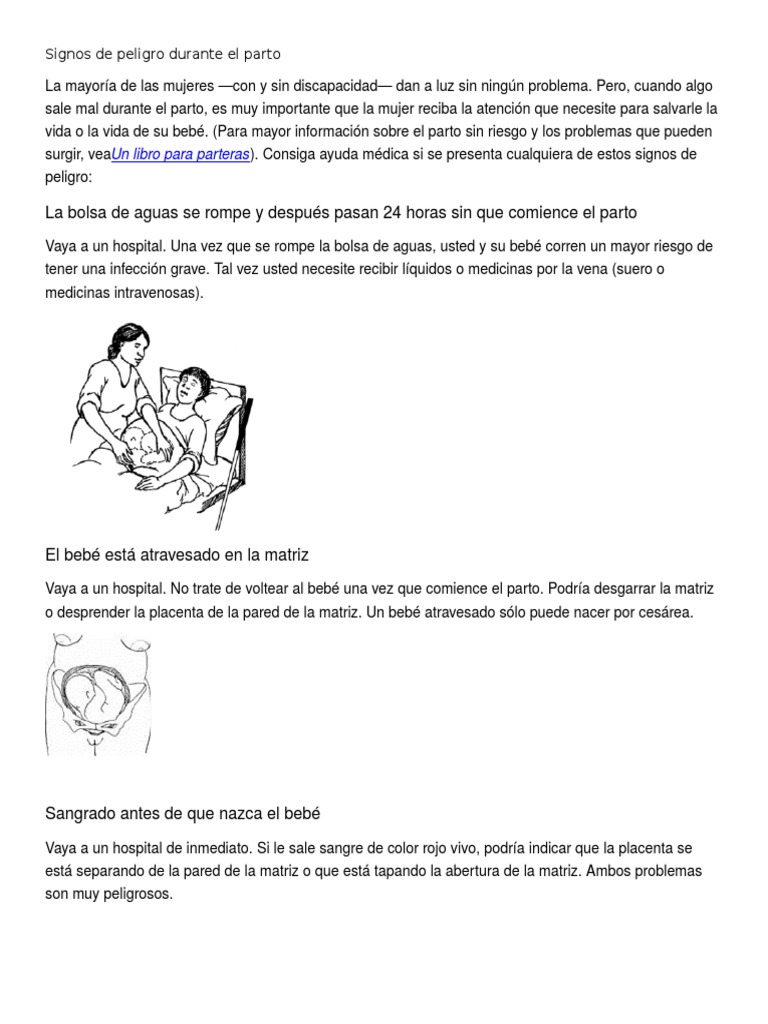 Signos de Peligro Durante El Parto | PDF | Parto | Especialidades Medicas