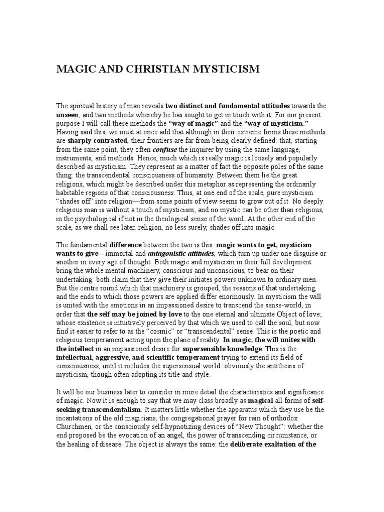 Magic vs. Mysticism in Spirituality | PDF | Christian Mysticism | Mysticism