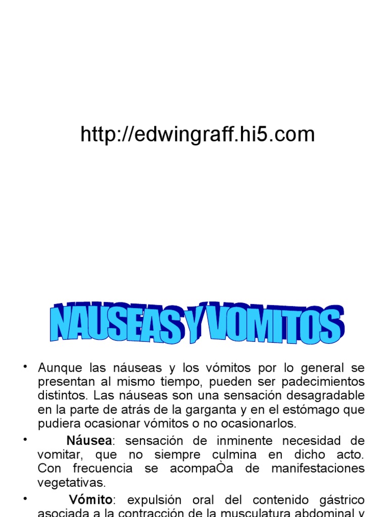 Nauseas y Vomitos | PDF