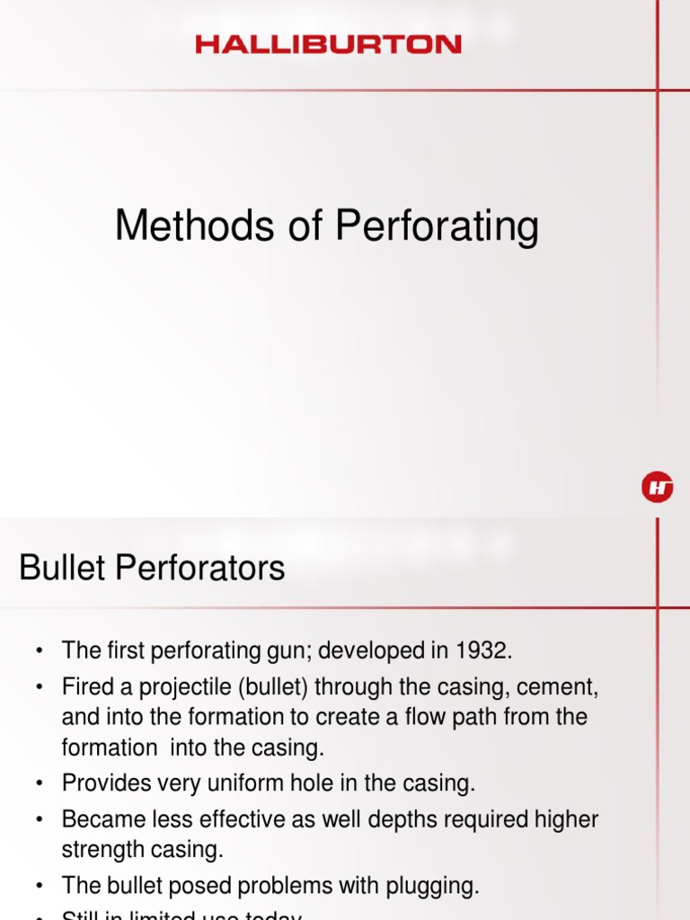 Perforation Methods | PDF | Casing (Borehole) | Pipe (Fluid Conveyance)