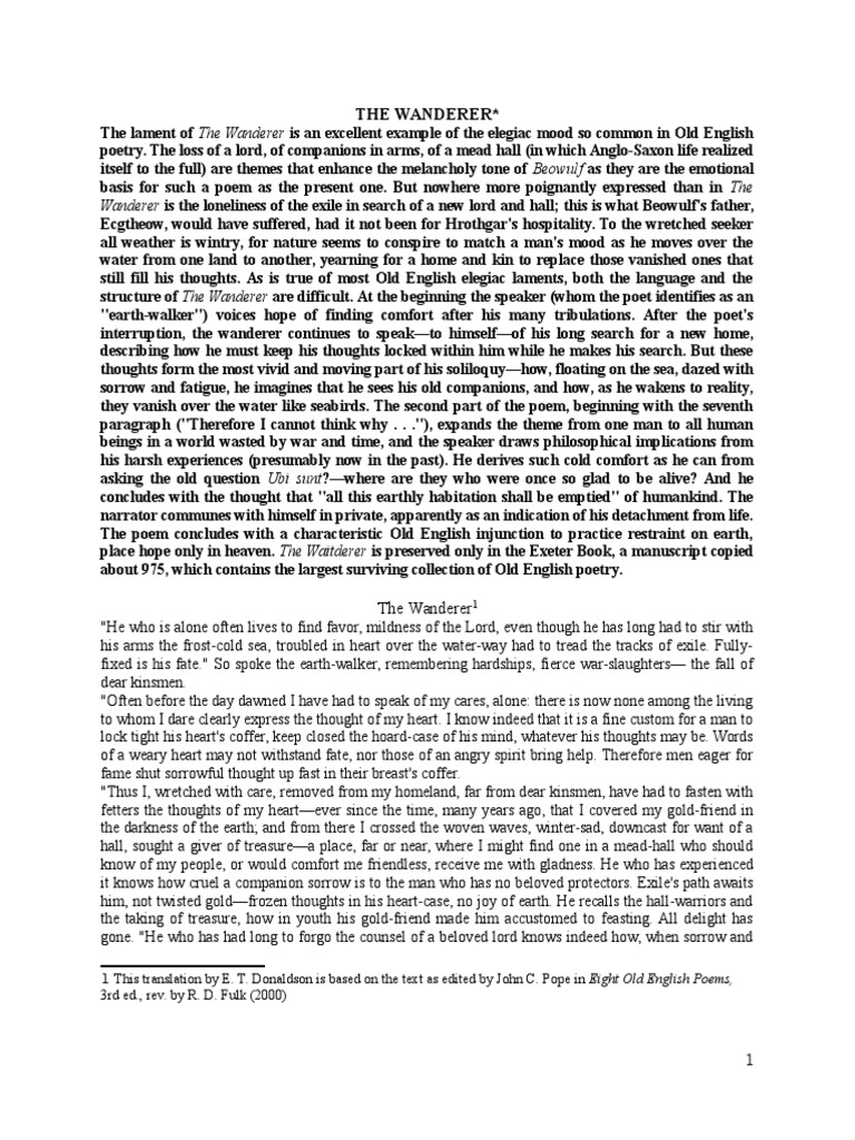 The Wanderer. The Seafarer | PDF | Poetry