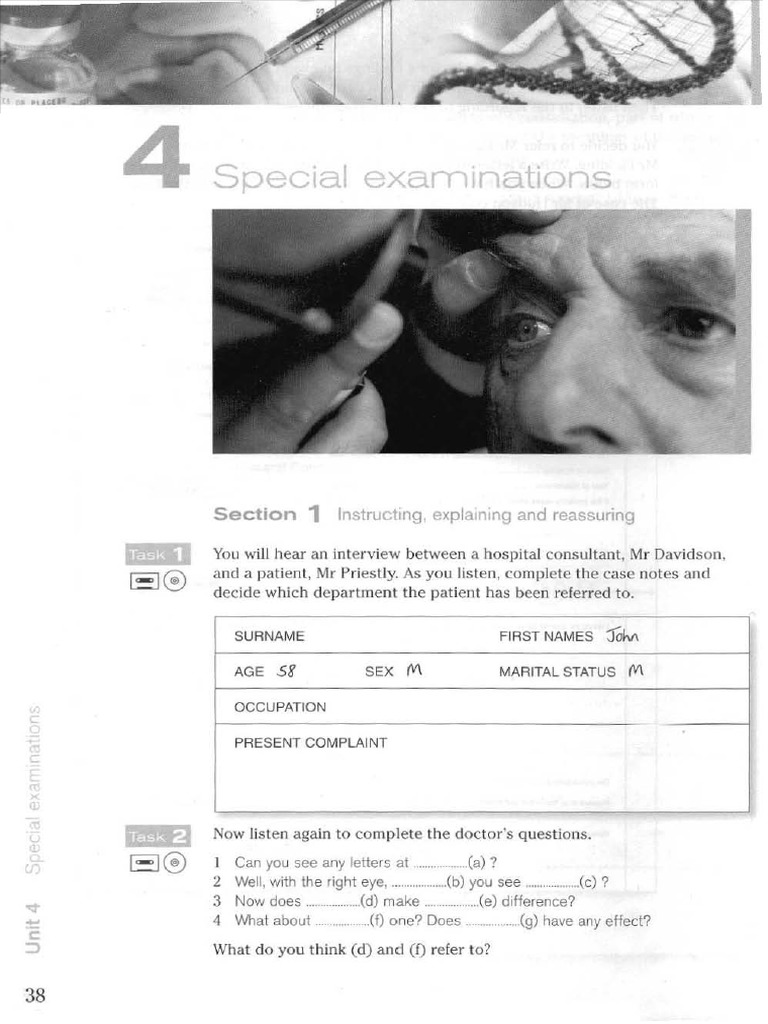Unit 4 - Special Examinations | Test (Assessment) | Medicine