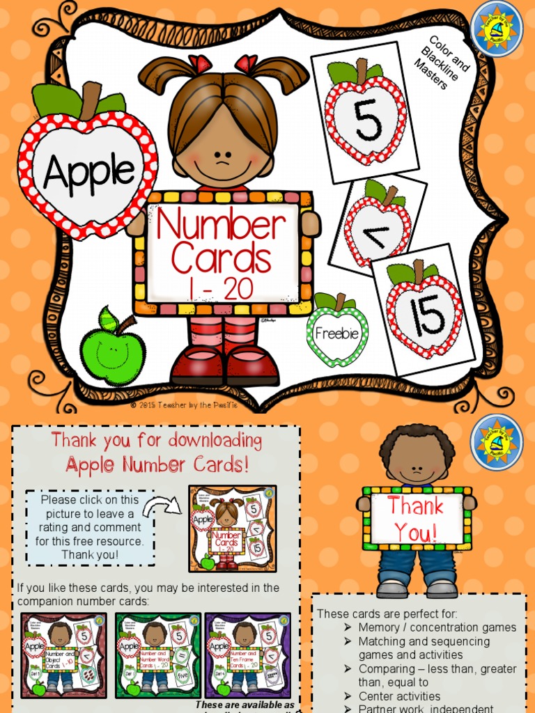 Number Cards: Freebie | PDF | Teachers | Communication