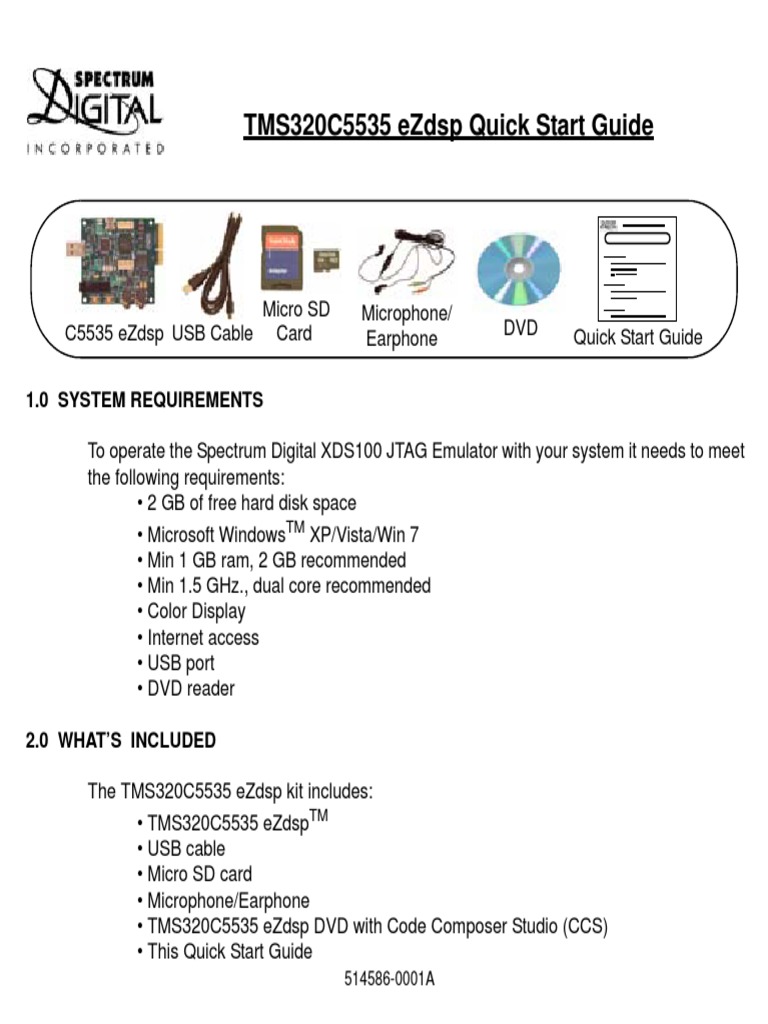 EZDSP5535 QuickStartGuide | PDF | Installation (Computer Programs) | Headphones