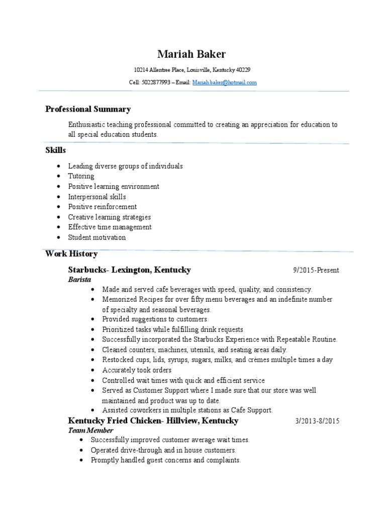 Resume Rough Draft | PDF