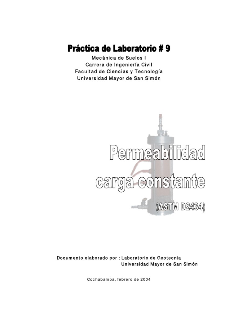 Carga Constante | PDF | Permeabilidad (Ciencias de la Tierra) | Bomba