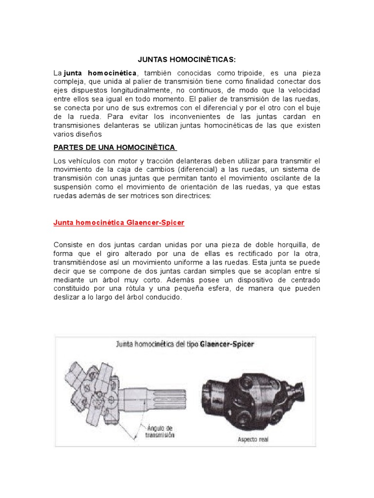 Partes y Tipos de Juntas Homocinéticas | PDF | Tecnología de vehículos ...