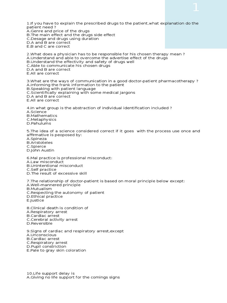 Contoh Soal MCQ Block 2 | PDF | Patient | Medical Prescription
