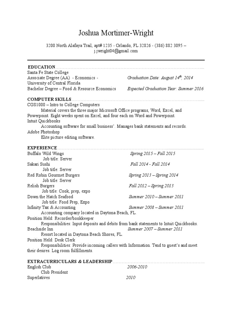 Joshua Mortimer-Wright Resume | PDF | Business