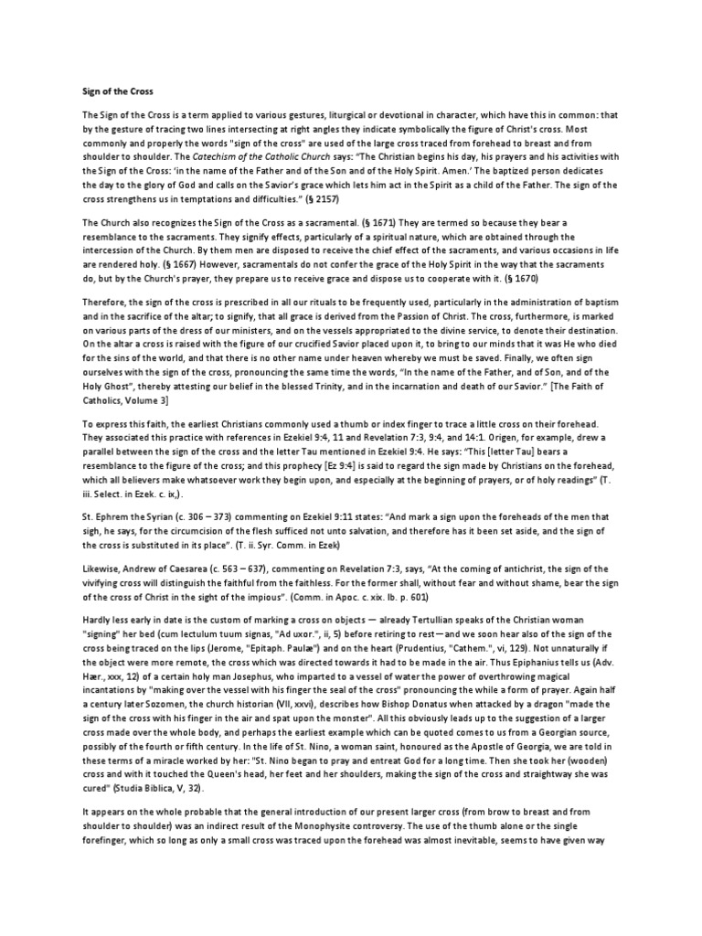 Sign of The Cross | PDF | Grace In Christianity | Sacraments