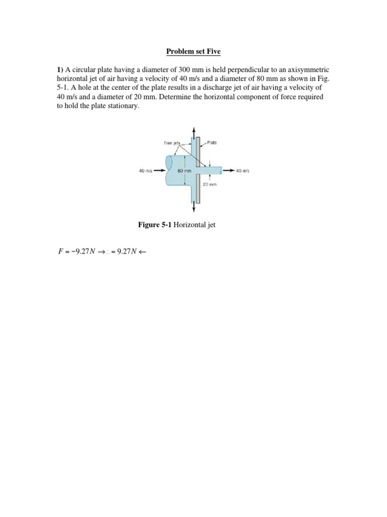 Fluid Dynamics Problem Set | PDF | Flow Measurement | Jet Engine