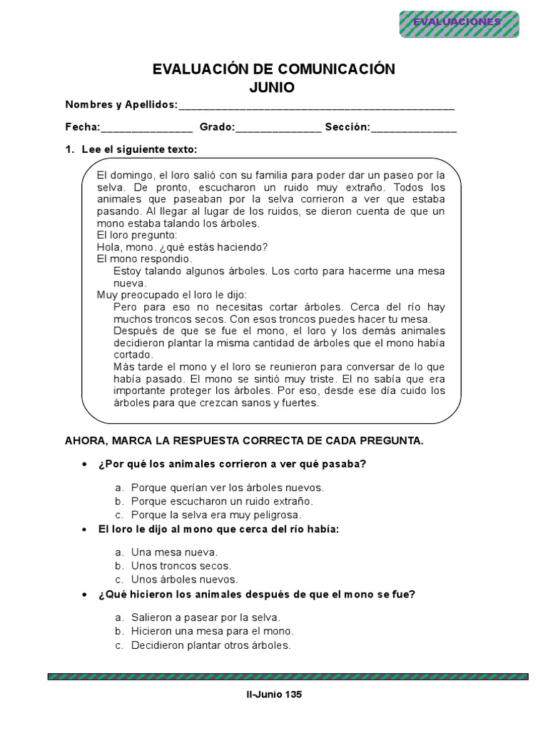 Evalu Junio 2º | PDF | Cultura (general) | Alimentos