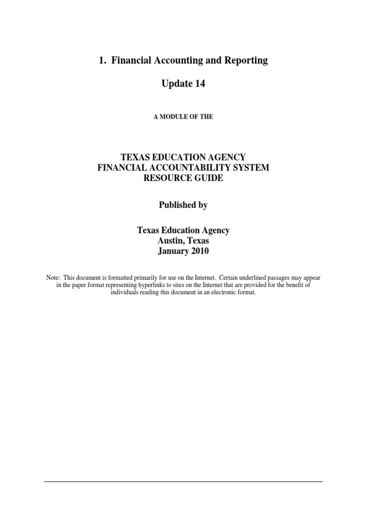 TEA Rules | PDF | Fund Accounting | Accounting