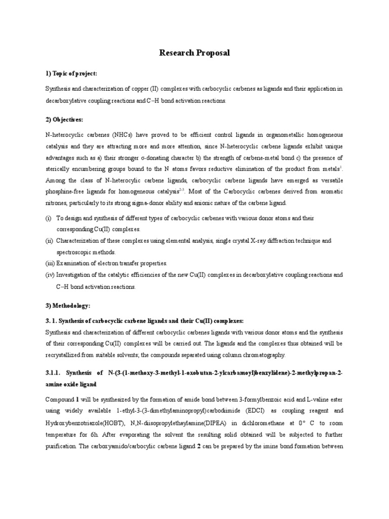 Research Proposal Corrected | PDF | Coordination Complex | Ligand