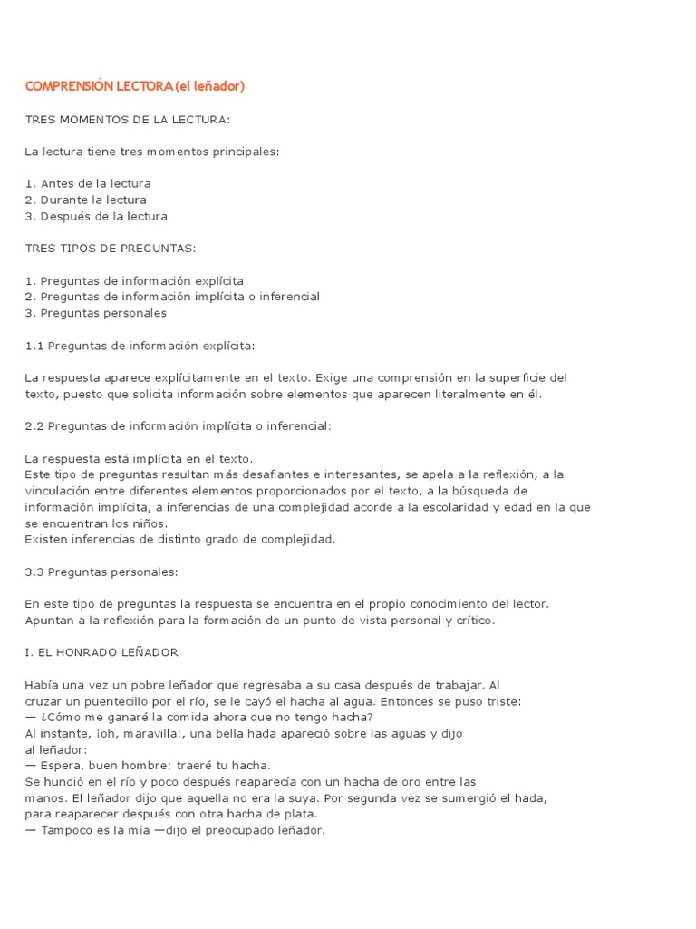 Comprensión Lectora: El Leñador Honrado | PDF | Panda gigante | Osos