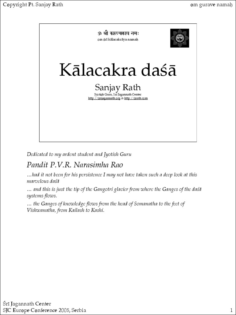 Sanjay Rath - Kalachakra Dasa | PDF | Planets In Astrology | Ancient ...