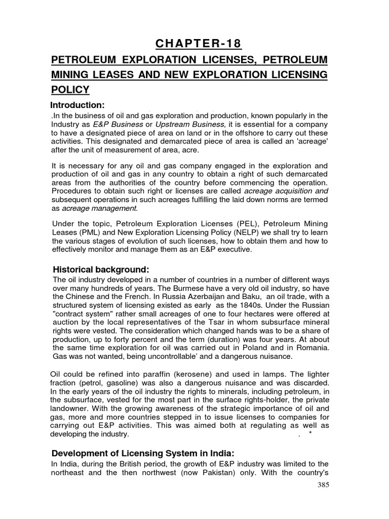 An Overview of India's Petroleum Exploration Licensing System ...