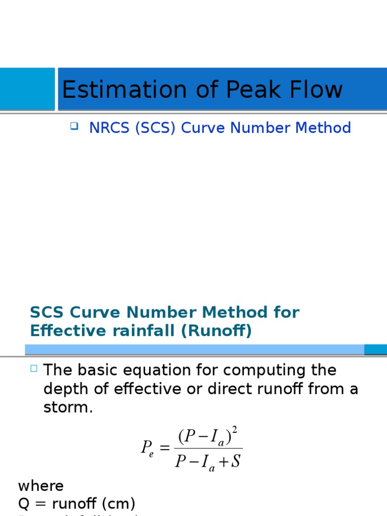 NCRS Method For Peak Flow Estimation | PDF | Surface Runoff | Soil