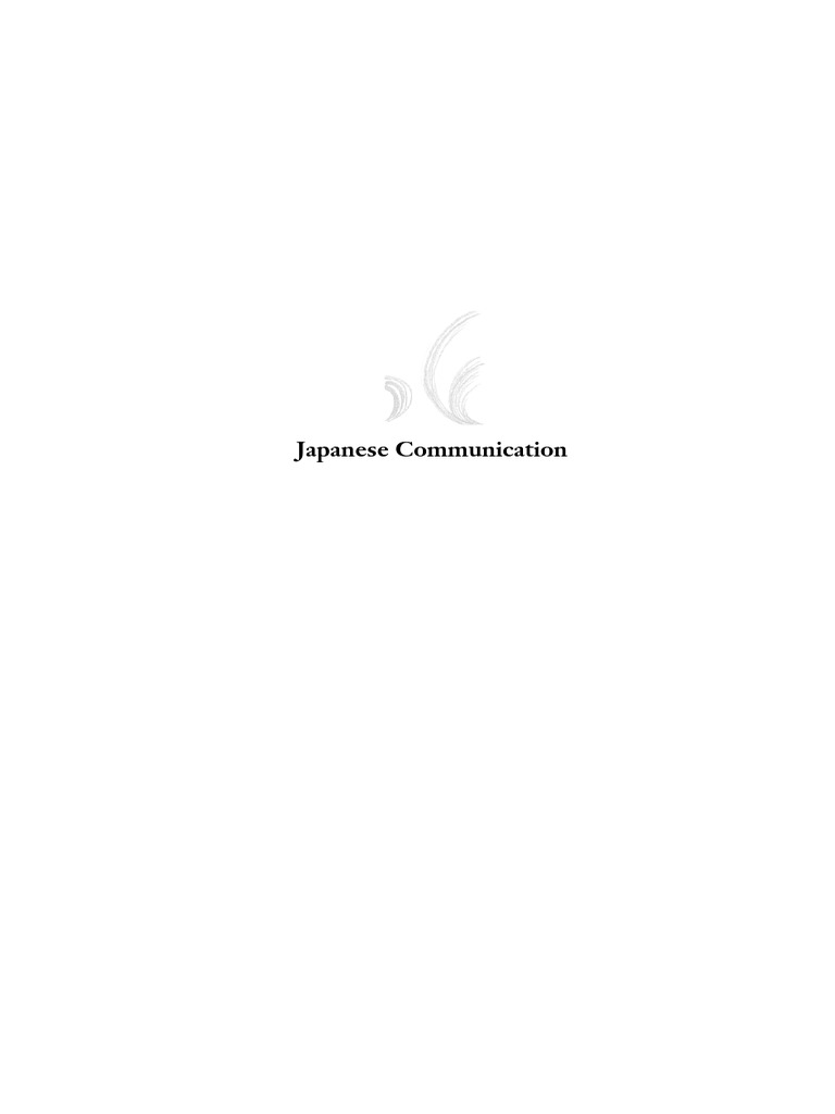 Japanese Communication | PDF | Japanese Language | Thought